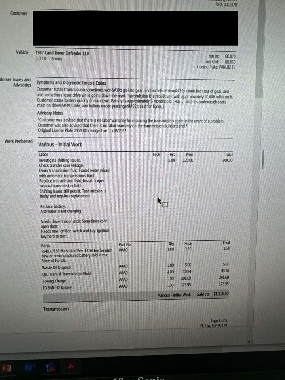 1987 Land Rover Defender 110 - Restoration – CURATED OVR LND